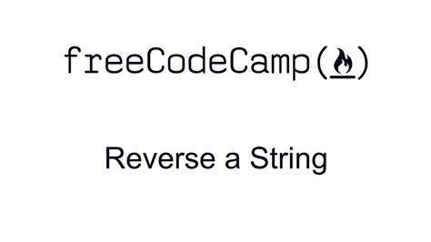 Reverse A String Youtube