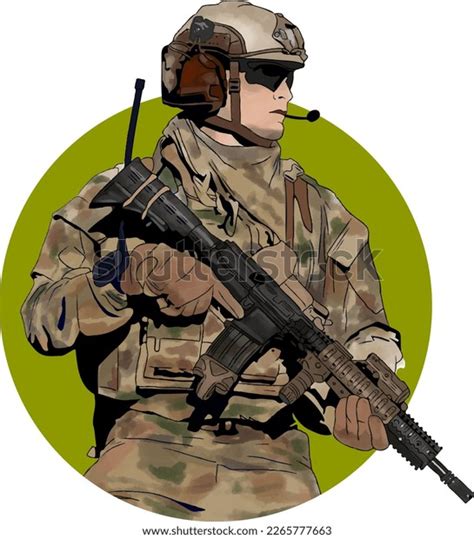 Illustration Vector Graphic Military Fit Template Stock Vector Royalty