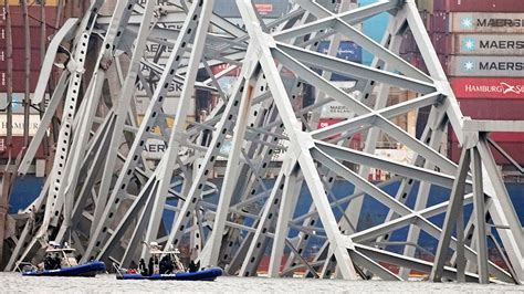 Baltimore Bridge Collapse Vehicle Removed From Water Another Hanging