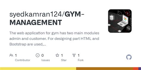 Github Syedkamran Gym Management The Web Application For Gym Has Two Main Modules Admin