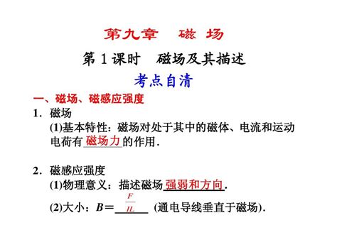 9第1课时 磁场及其描述word文档在线阅读与下载免费文档