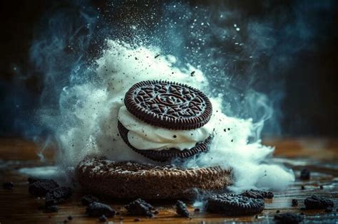 dynamic food explosion oreo cookie pieces mixed into creamy soft serve