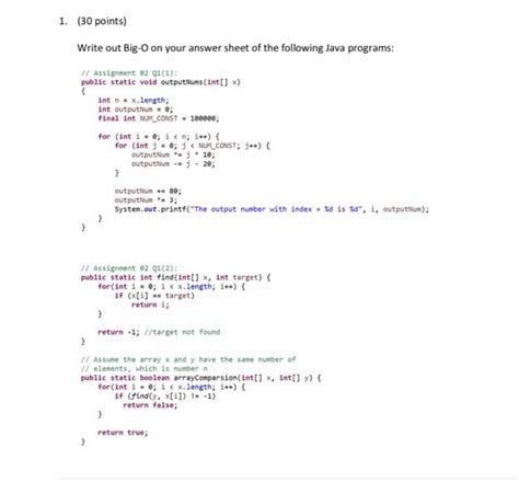Solved Write Out Big O On Your Answer Sheet Of The Following Chegg Com