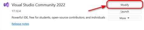 Installation Of Visual Studio Community With Cmake Support