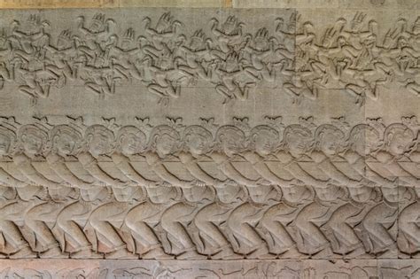 앙코르 와트 사원 캄보디아의 부조 프리미엄 사진