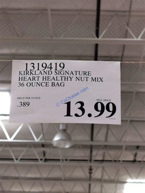 Costco 1319419 Kirkland Signature Heart Healthy Nut Mix Tag Costcochaser