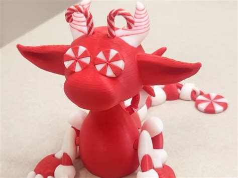 Articulated Candy Cane Dragon By Cs Creations Makerworld Download Free 3d Models