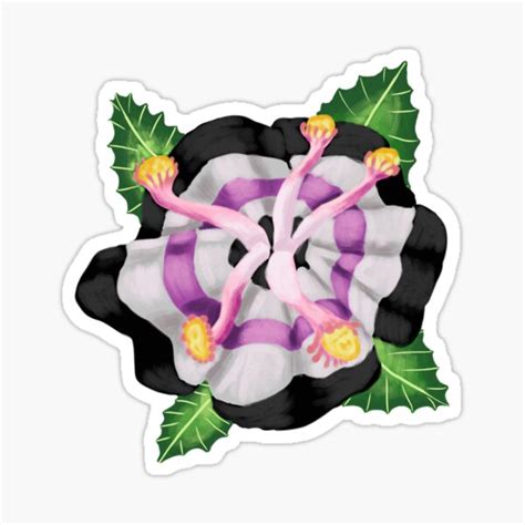 Fictosexual Pride Flag Flower Sticker For Sale By Lawkbutt Redbubble