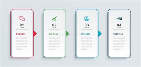 4 Data Infographics Tab Paper Index Template Vector Illustration