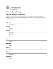 Cities LIst Jan23 Pdf Computer Based Testing Test Center Locations By