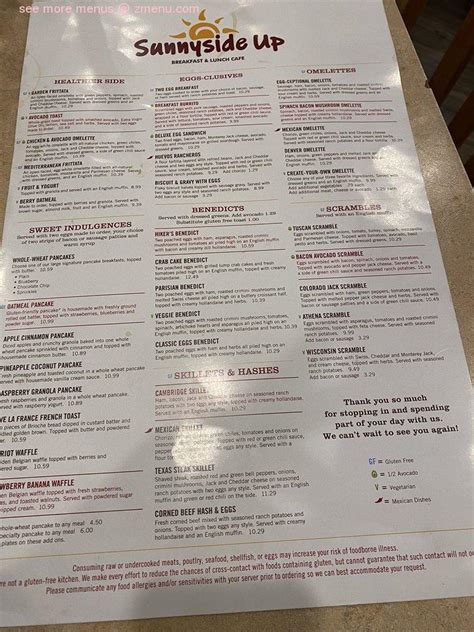 Online Menu Of Sunnyside Up Breakfast And Lunch Cafe Restaurant