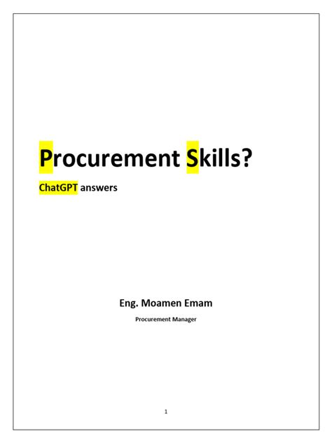 Procurement Skills 1699429060 Pdf Procurement Supply Chain
