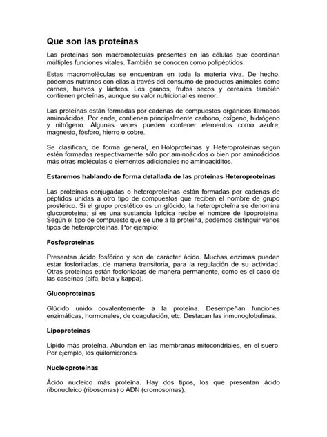 Que Son Las Proteínas Pdf Proteínas Biofísica Molecular