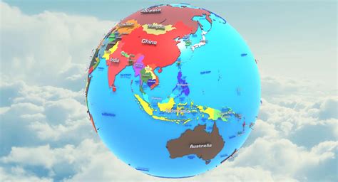 Globo geopolítico Estados de EE UU Modelo 3D 129 blend fbx