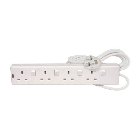4 Way 2 Metre Individually Switched Extension Socket Lathams Of