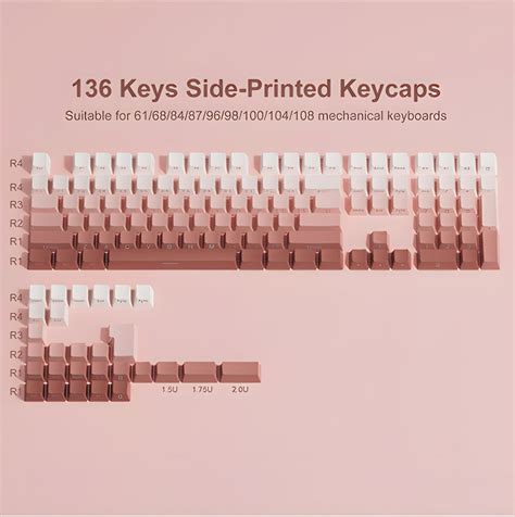 Pure Black Keycap White Keycap Set 104pcs Backlit Keycap Set PBT