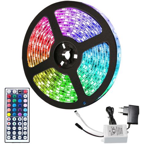 Hengda 5M 300LEDs Bande LED Ruban LED Lumineuse 5050 RGB Multicolore