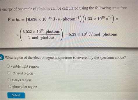 Solved e energy of one mole of photons can be calculated | Chegg.com
