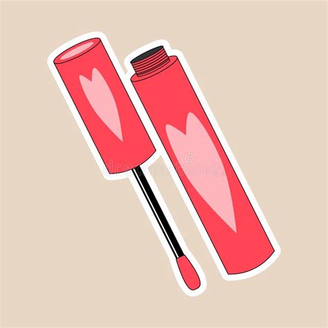 Clip Art Painted Tube Of Lip Gloss Sticker Women S Cosmetics Stock