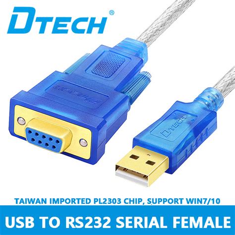 DTECH USB 2 0 To DB9 Female RS232 Serial Port Cable Adapter Cable With PL2303 Chip For Windows