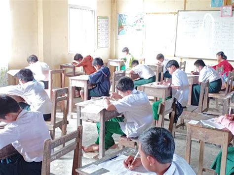 ဂွမြို့နယ်၌ Grade 5နှင့် Grade 9 အတန်းဆုံးစာမေးပွဲကို တတိယနေ့အဖြစ်ကျောင်းသား၊ ကျောင်းသူများ အေးခ
