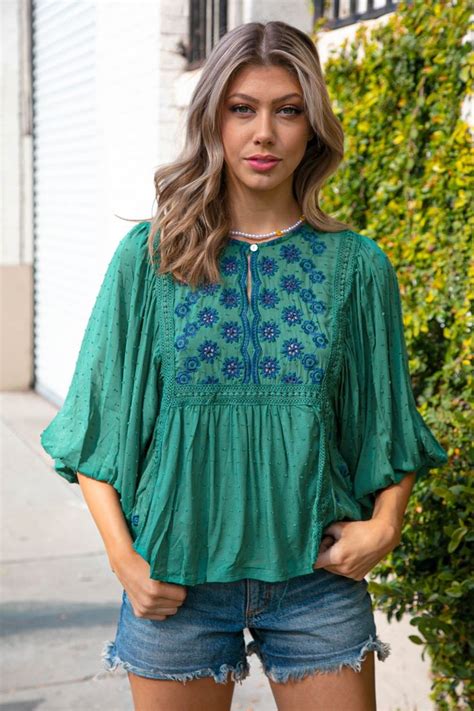 Sage Boho Crochet Lace Eyelet Swiss Dot Top Small In 2023 Boho