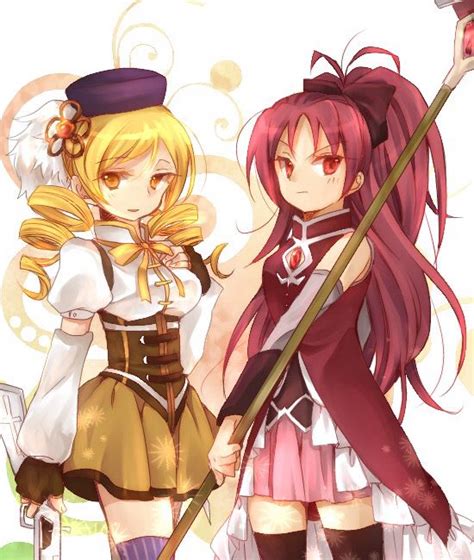 Mami Tomoe And Kyoko Sakura Mahou Shoujo Madoka Magica