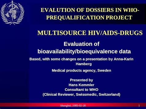 ppt evalution of dossiers in who prequalification project multisource