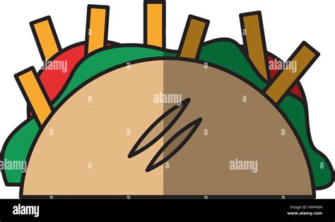 Mexican Taco Isolated Icon Stock Vector Image And Art Alamy