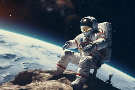 Premium Ai Image Astronaut At Spacewalk Cosmic Art Science Fiction