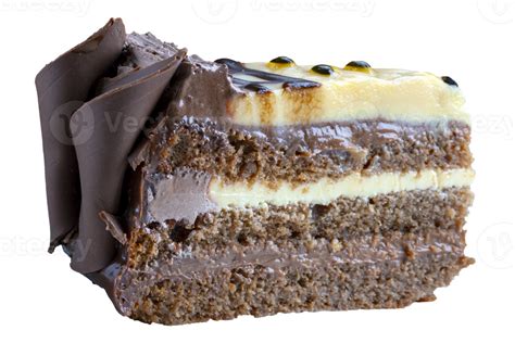 Slice Of Chocolate Cake With Passion Fruit Syrup 21217446 Png
