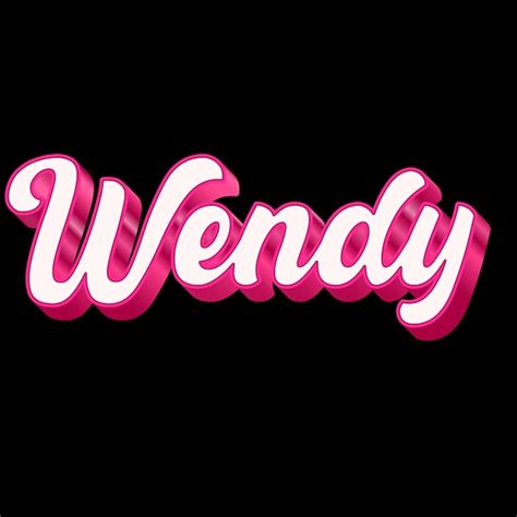 Premium Photo Wendy Typography 3d Design Pink Black White Background