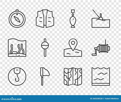 Set Line Fishing Hook Aquarium Spoon Net With Fish Compass Float