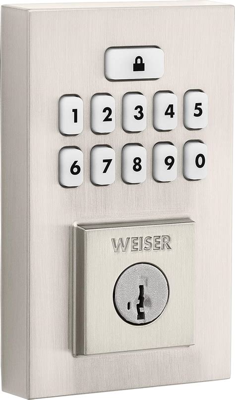 Weiser Smartcode Satin Nickel Keyless Entry Door Lock Deadbolt Lock 10 Button Keypad Door Lock