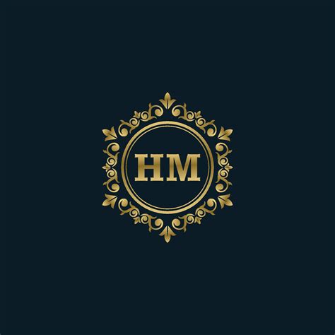 Letter Hm Logo With Luxury Gold Template Elegance Logo Vector Template