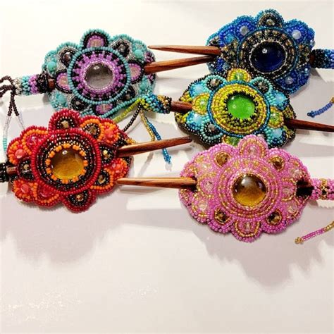 Beaded Hair Barrette Etsy