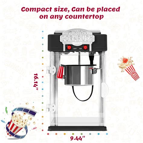 Popcorn Popper Machine 4 Oz Vintage Professional Popcorn Maker Theater Style