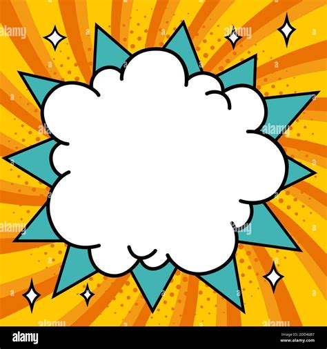 Pop Art Styled Speech Bubble Template For Your Design Clear Empty Boom
