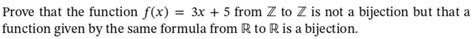 Prove That The Function F X 3x 5 From Z To Z Is Not