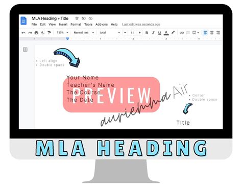 MLA Heading Anchor Chart Set MLA Format English Teacher Printables Elementary English Lesson