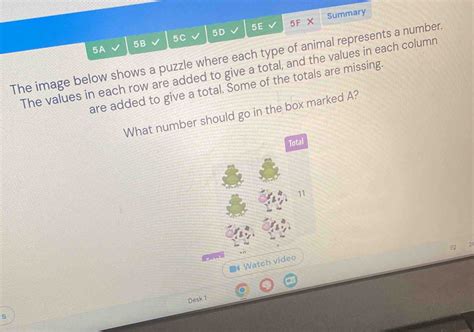 Solved 5A 5B 5C 5D 5 E 5F Summary The Image Below Shows A Puzzle Where