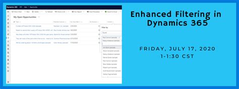 July 2020 Webinar Enhanced Filtering In Dynamics 365 Crm Software