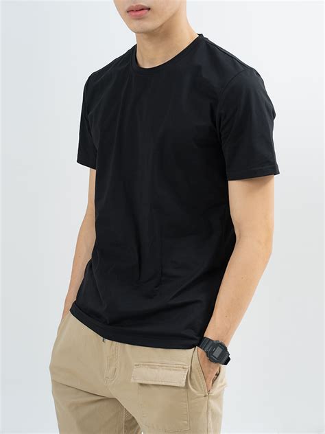 Áo Thun Trơn Căn Bản Form Slimfit At018 Màu Đen 4men®