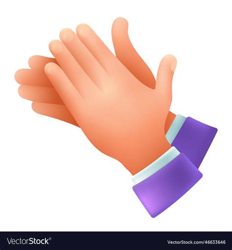 Rubbing Or Clapping Hands Gesture 3d Cartoon Style