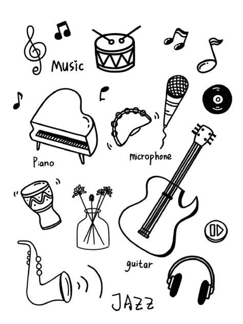 简笔画｜手帐素材｜乐器合集｜ Day54 小红书 花瓣网