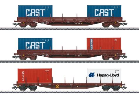 MÄRKLIN H0 47119 Lot de Voitures Conteneurs Sncb Nmbs Ep IV