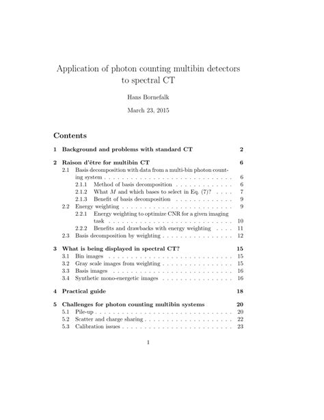 Pdf Application Of Photon Counting Multibin Detectors To Spectral Ct