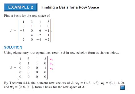 Solved EXAMPLE 2 Finding A Basis For A Row Space Find A Chegg Com