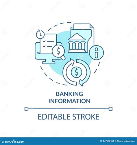 Banking Information Turquoise Concept Icon Stock Vector Illustration