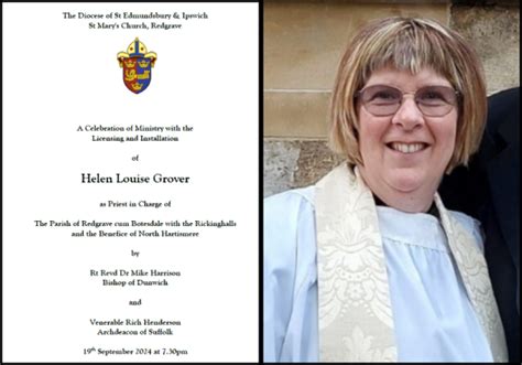 Helen Grover Is The New Priest In Charge Of Redgrave Cum Botesdale With The Rickinghalls